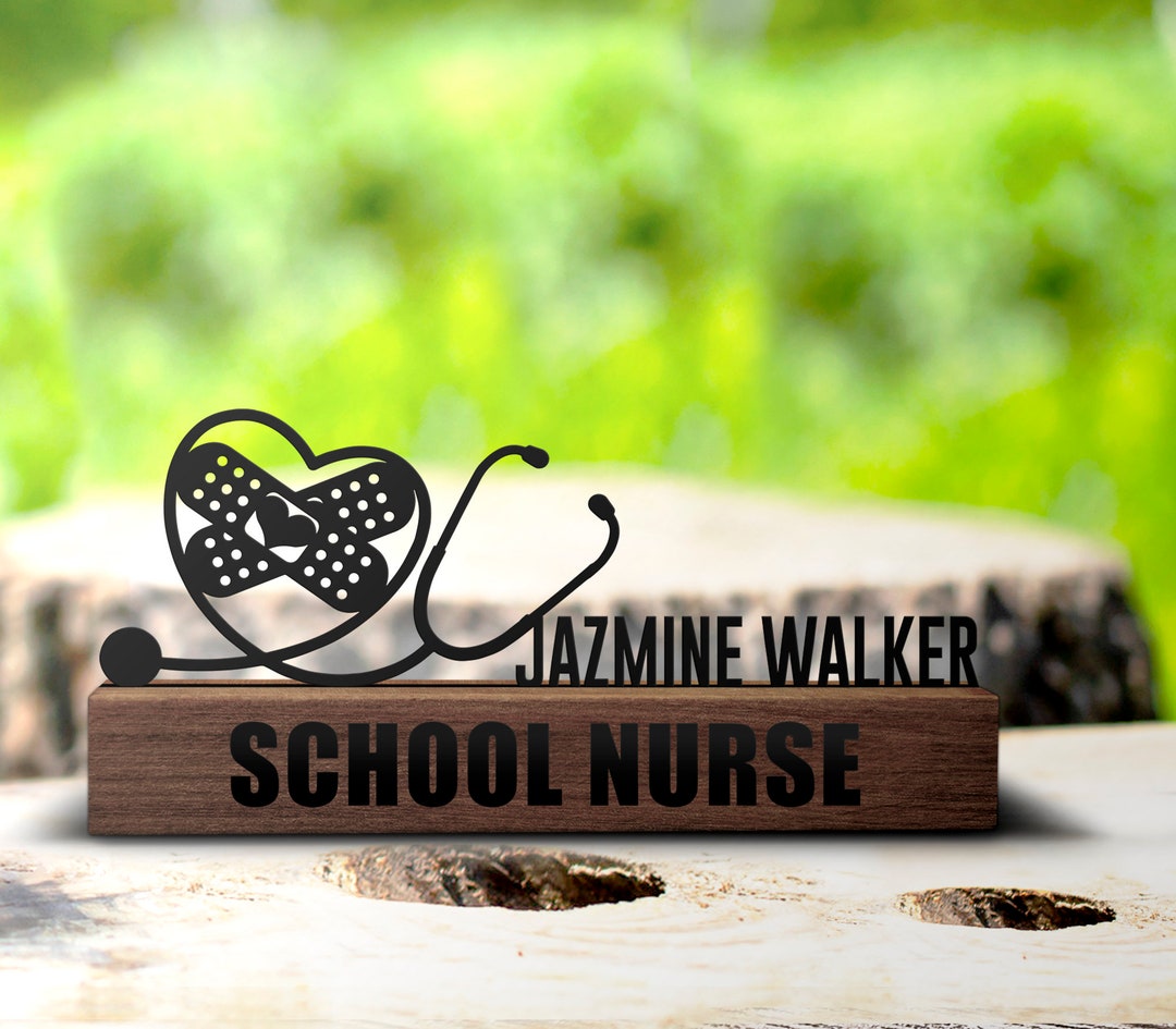 Custom School Nurse Desk Name Plate Wedge Personalized Student Nursing ...
