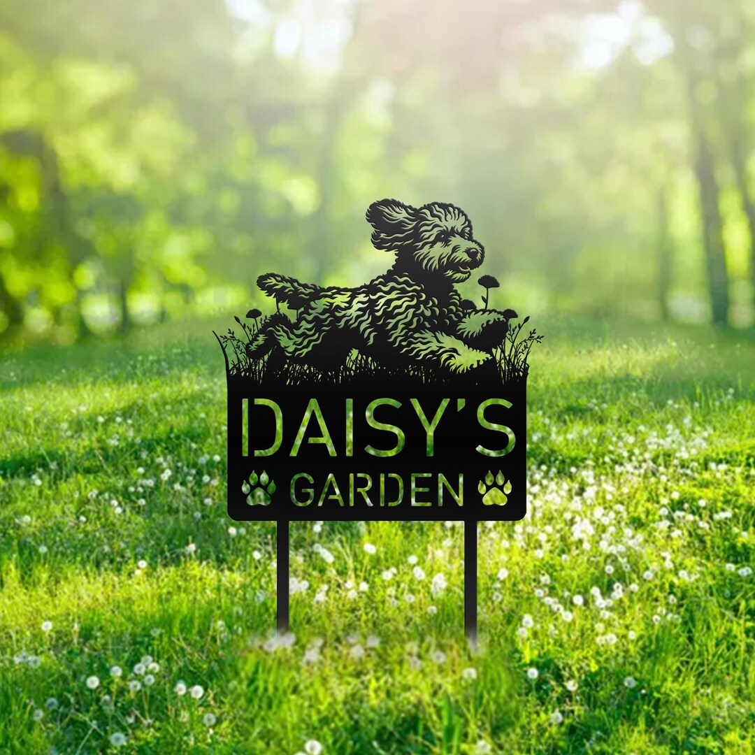 Custom Goldendoodle Dog Metal Memorial Garden Stake Personalized Pet ...