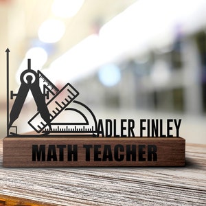 Custom Math Teacher Desk Name Plate Wedge Personalized Gifts for ...