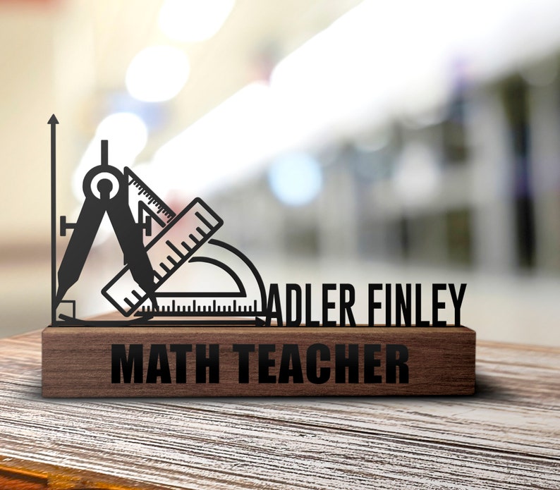 Custom Math Teacher Desk Name Plate Wedge Personalized Gifts - Etsy