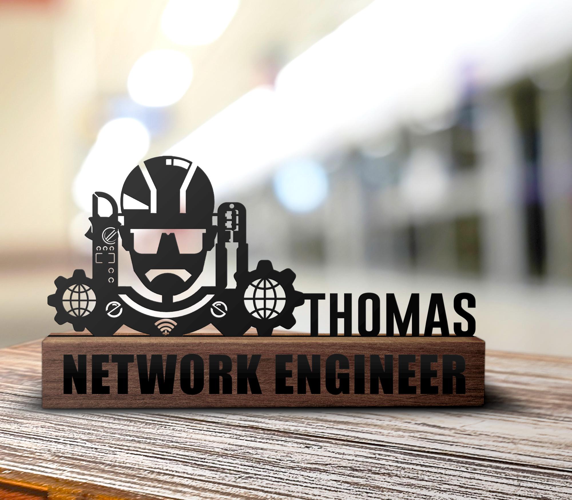 Custom Network Architect Desk Name Plate Wedge Personalized Engineer ...