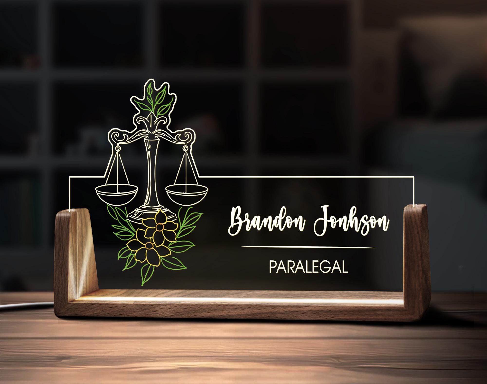 Custom Paralegal Desk Name Plate Personalized Law Office Employee ...