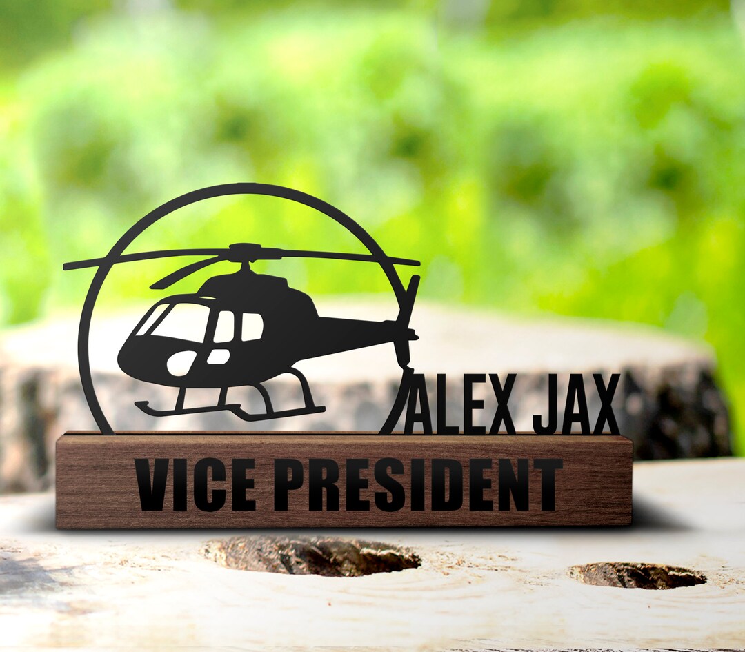 Custom Airplane Desk Name Plate Wedge Personalized Pilot Nameplate ...