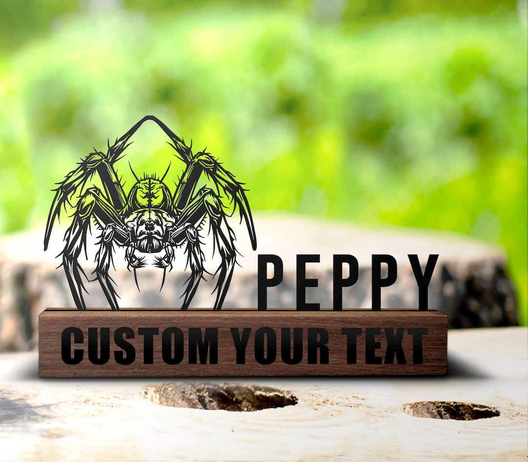 Custom Spider Desk Name Plate Wedge Personalized Araneae Nameplate ...