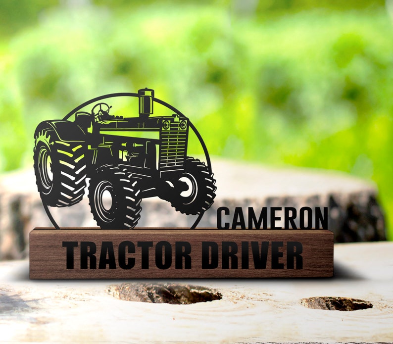 Custom Tractor Driver Desk Name Plate Wedge Personalized Farm - Etsy