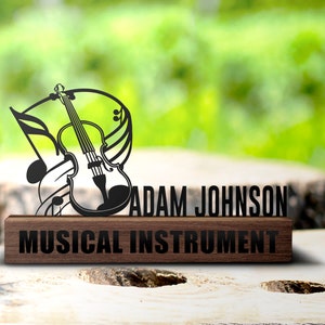 Custom Violin Musical Instrument Desk Name Plate Wedge Personalized ...