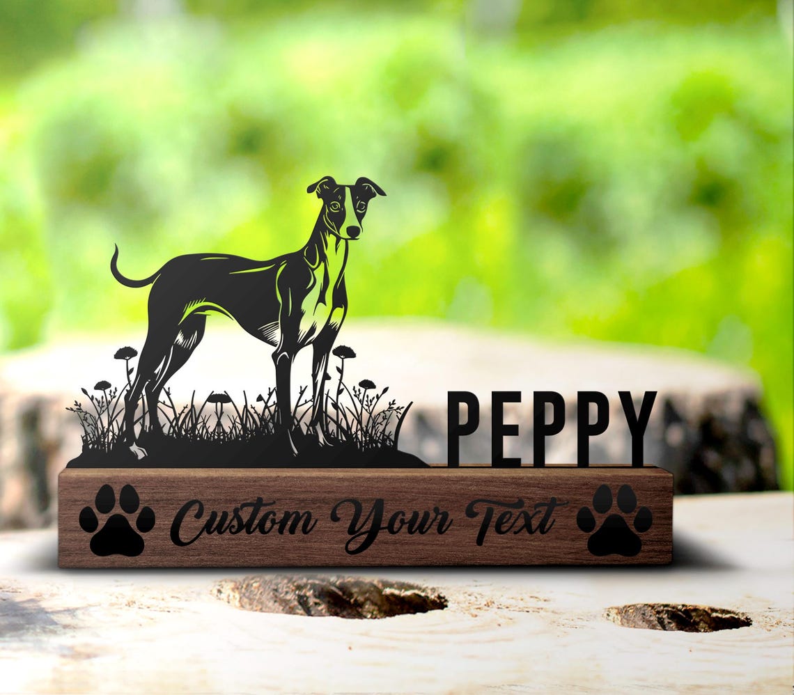 Custom Whippet Dog Desk Name Plate Wedge Personalized Dog Lover ...