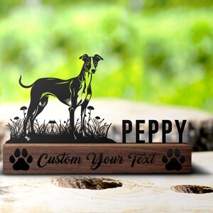 Custom Whippet Dog Desk Name Plate Wedge Personalized Dog Lover ...