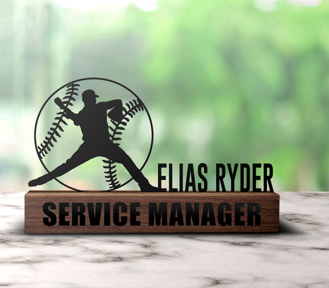 Custom Baseball Desk Name Plate Wedge Personalized Softball Player Name ...