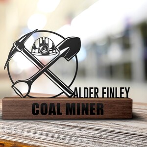 Custom Coal Mining Desk Name Plate Wedge Personalized Miner Nameplate ...