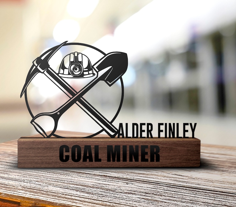 Custom Coal Mining Desk Name Plate Wedge Personalized Miner - Etsy
