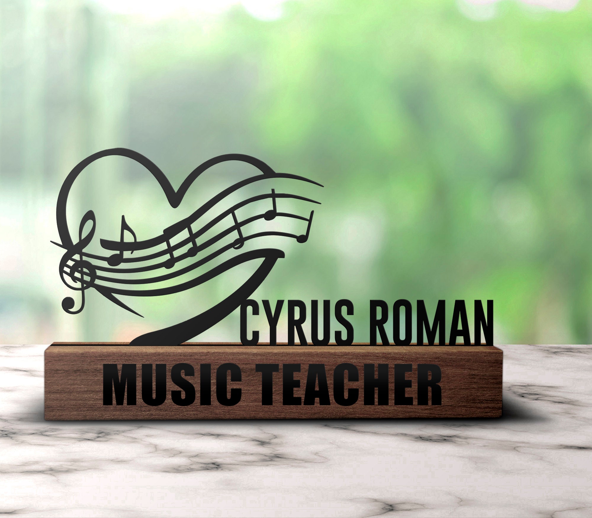 Custom Music Teacher Gift Desk Name Plate Wedge Personalized - Etsy
