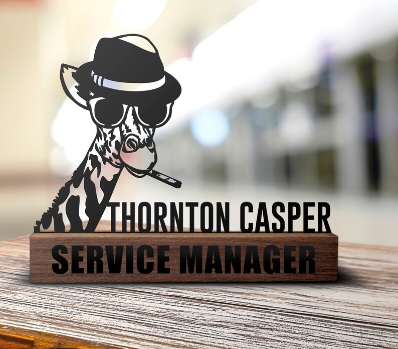 Custom Giraffe Desk Name Plate Wedge Personalized Nameplate - Etsy