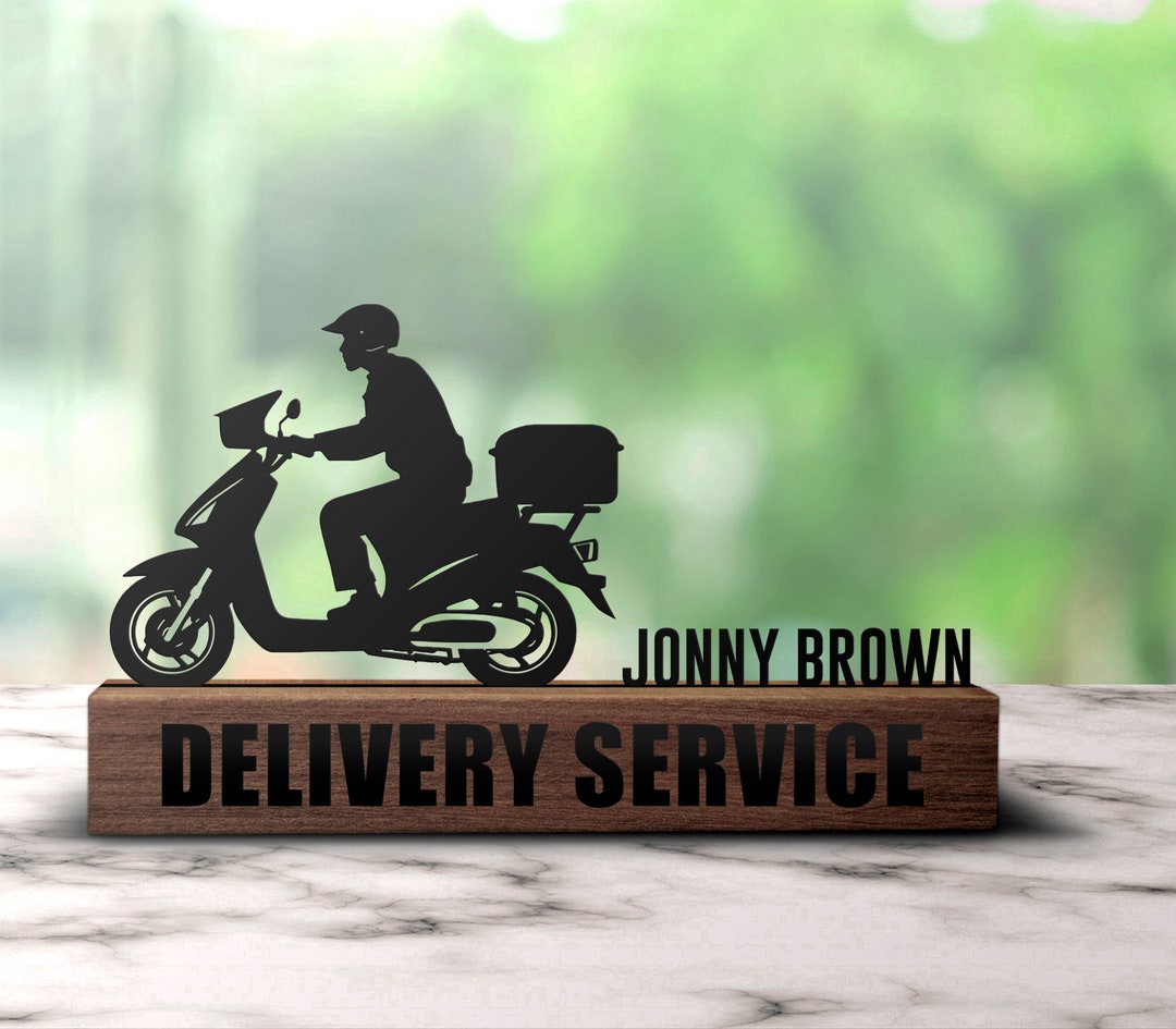 Custom Delivery Service Desk Name Plate Wedge Personalized Carrier ...