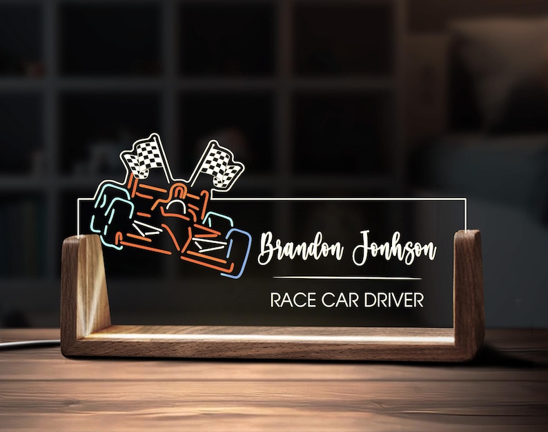 Custom Race Car Driver Desk Name Plate Personalized Racing Racer ...