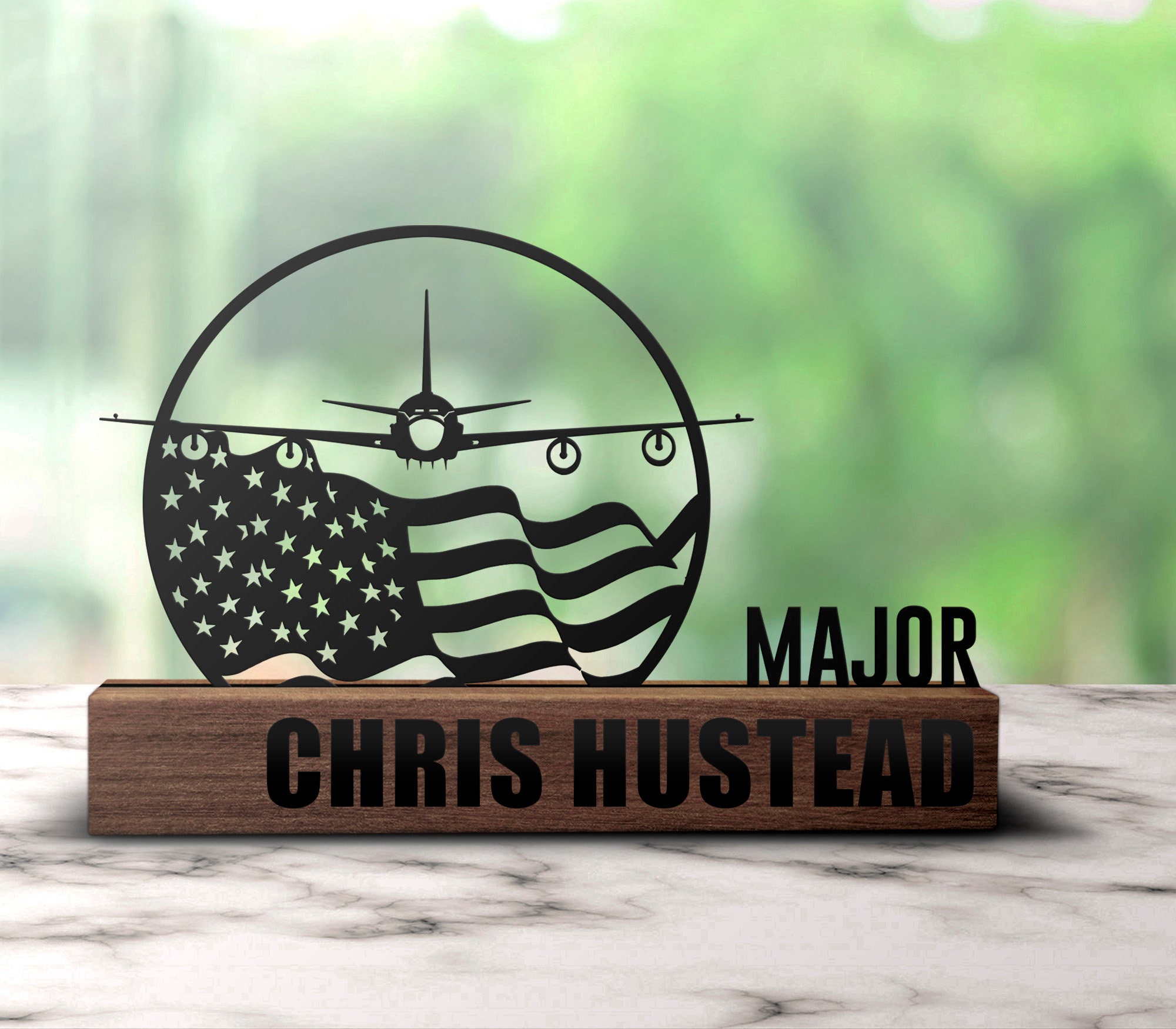 Custom Airplane Desk Name Plate Wedge Personalized Pilot - Etsy