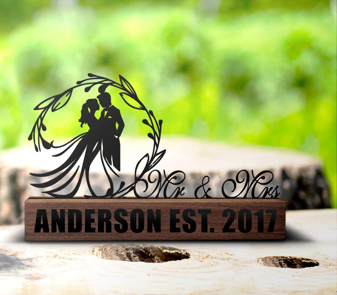Custom Wedding Desk Name Plate Wedge Personalized Mr and Mrs Couple ...