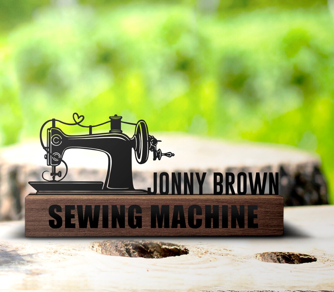 Custom Sewing Machine Desk Name Plate Wedge Personalized Tailor Shop ...