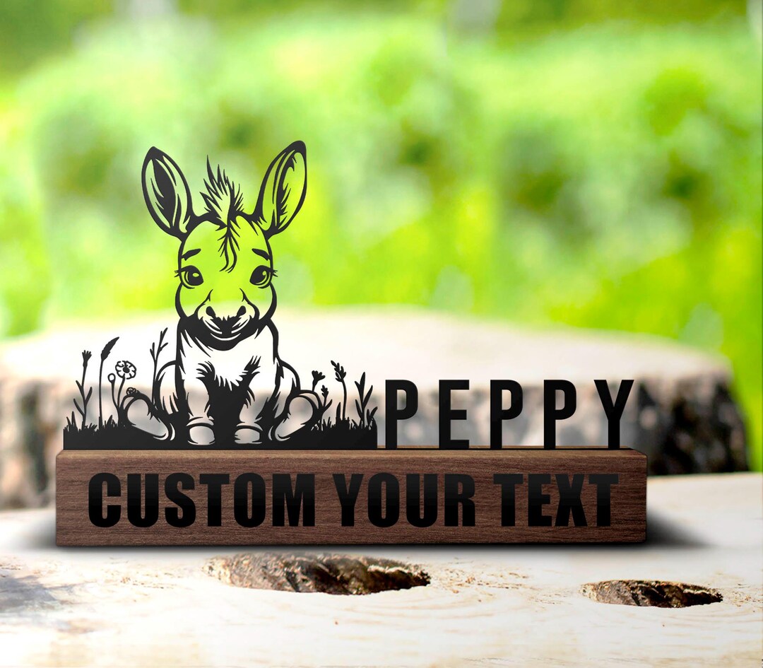 Custom Puppy Donkey Desk Name Plate Wedge Personalized Farmhouse ...