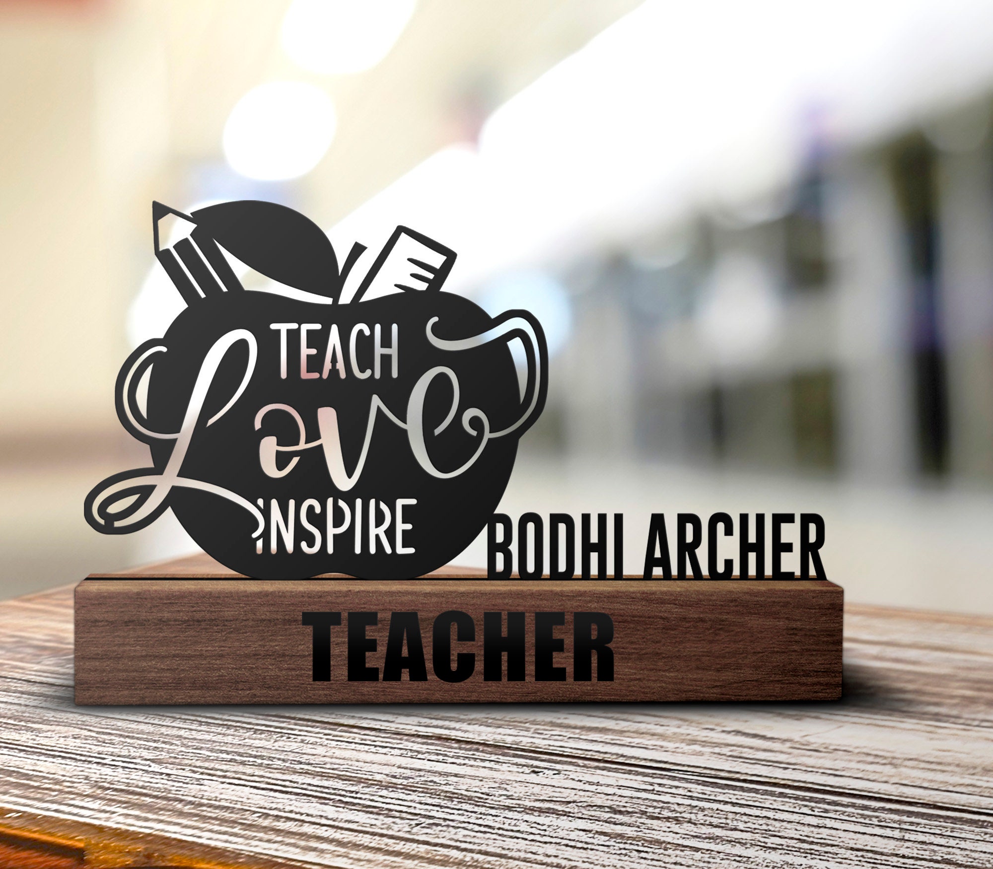 Custom Teacher Desk Name Plate Wedge Personalized Gifts for Teachers ...