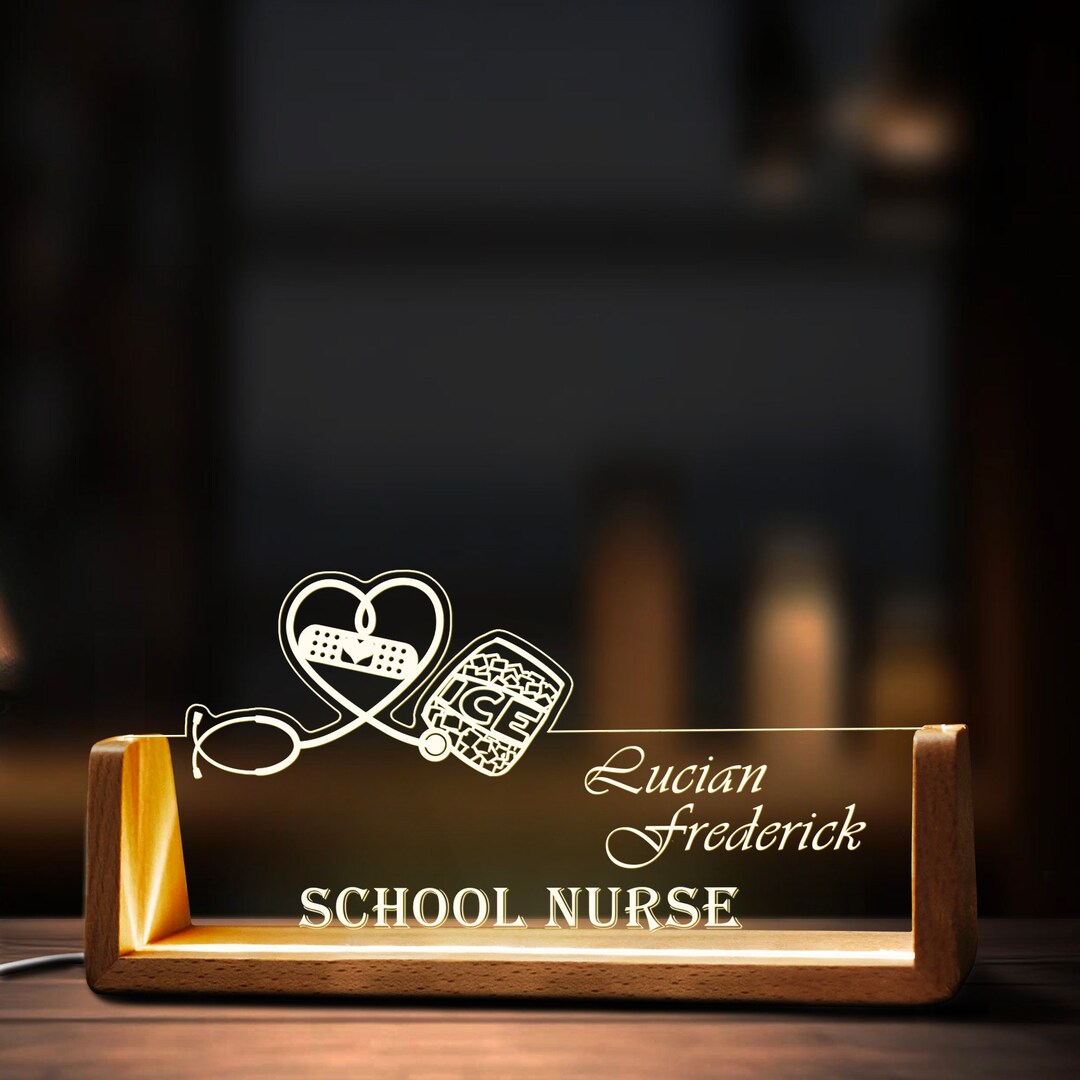 Custom School Nurse Name Plate Personalized Student Health Care LED ...