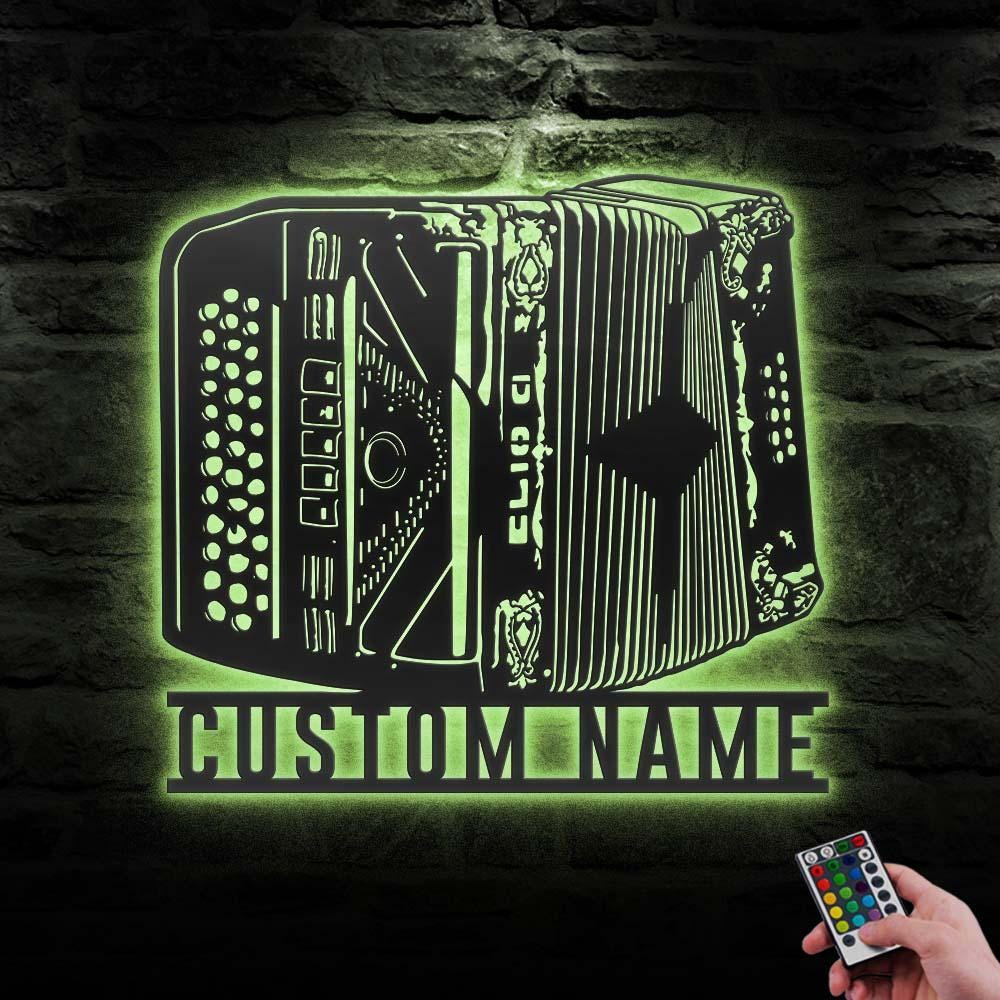Custom Accordion Musical Instrument Metal Wall Art LED Light ...