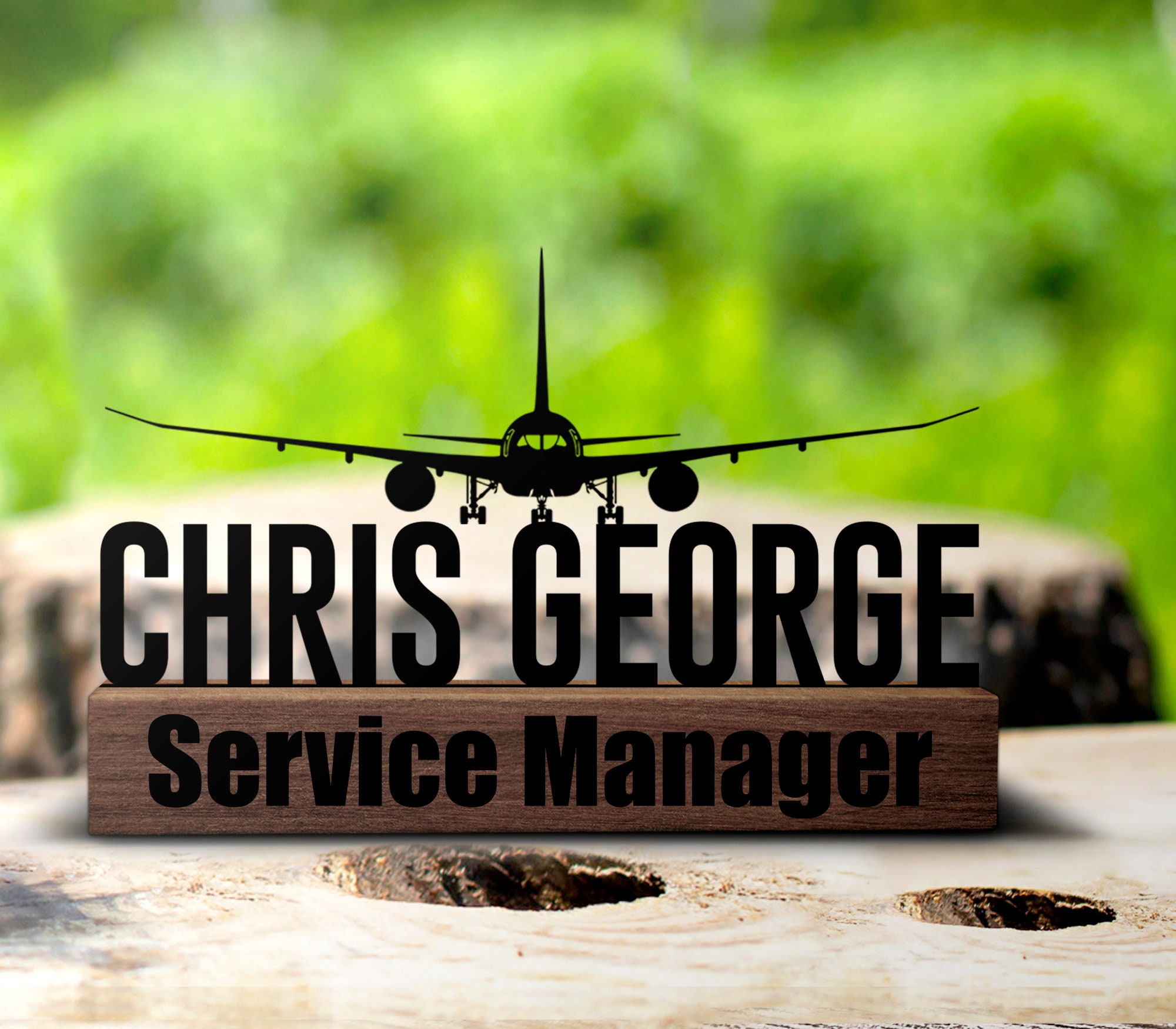 Custom Airplane Desk Name Plate Wedge Personalized Pilot - Etsy