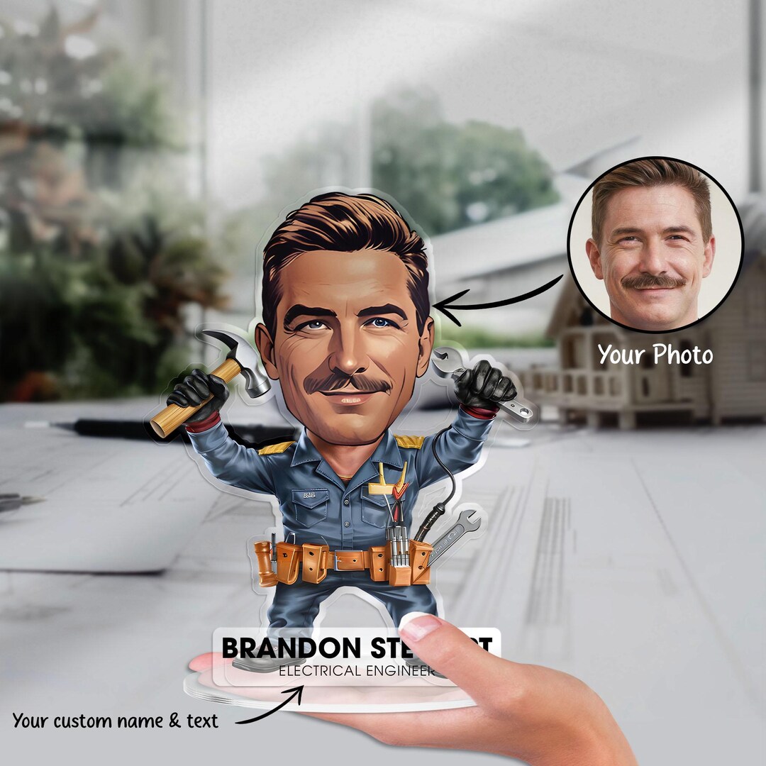 Custom Electrical Engineer Figurine Trinket Caricature Portrait Desk ...
