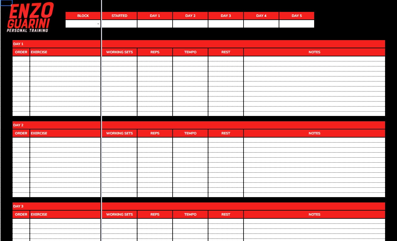 Google Sheets and Edxcel Training and Nutritional Programmes | Planner ...