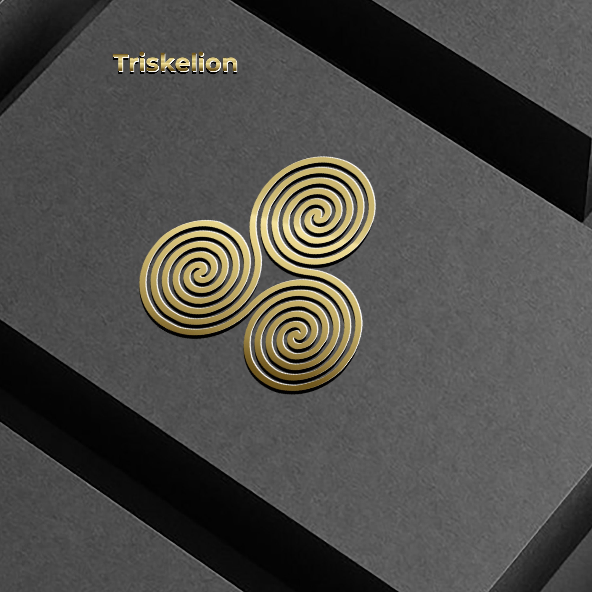 Triskelion Metallic Sticker, Sacred Geometry Nickel Sticker Gold and ...