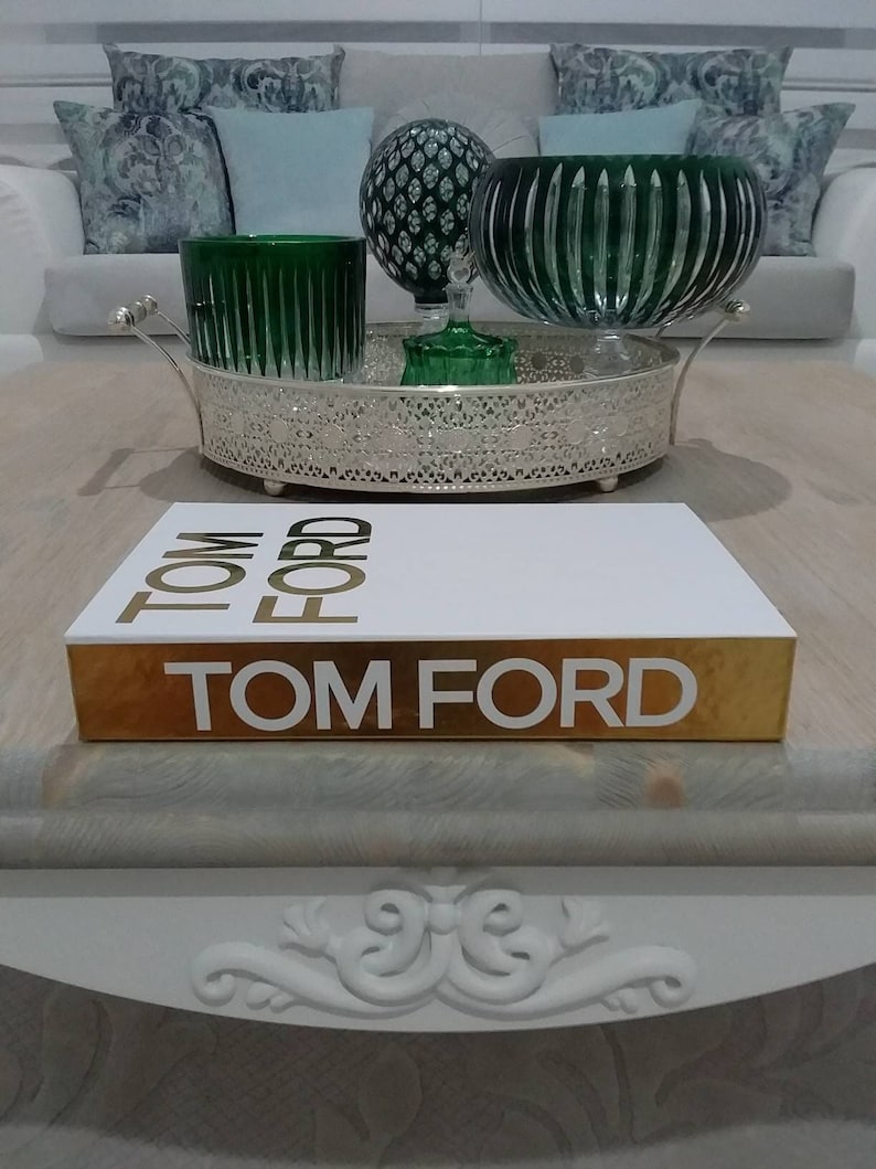 Tom Ford Book Box: White Gold & Black Cardboard Storage - Decorative ...