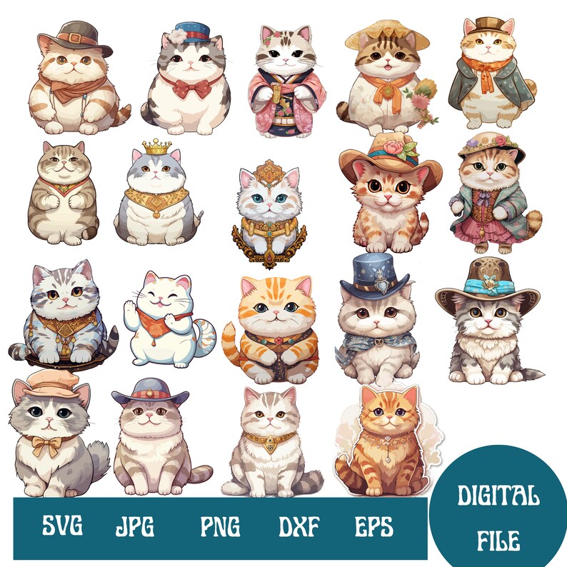 Munchkin Cat Clipart JPG PNG EPS Dps Svg File Instant - Etsy Australia