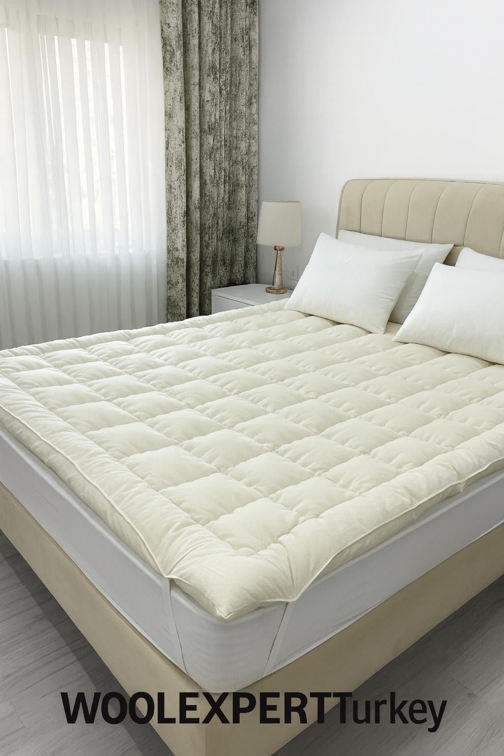Natural Merino WOOL MATTRESS PAD/ Wool Filled Topper-protector/handmade ...