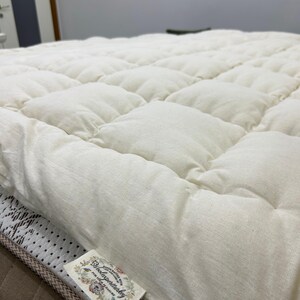 Natural Merino WOOL MATTRESS PAD/ Wool Filled Topper-protector/handmade ...