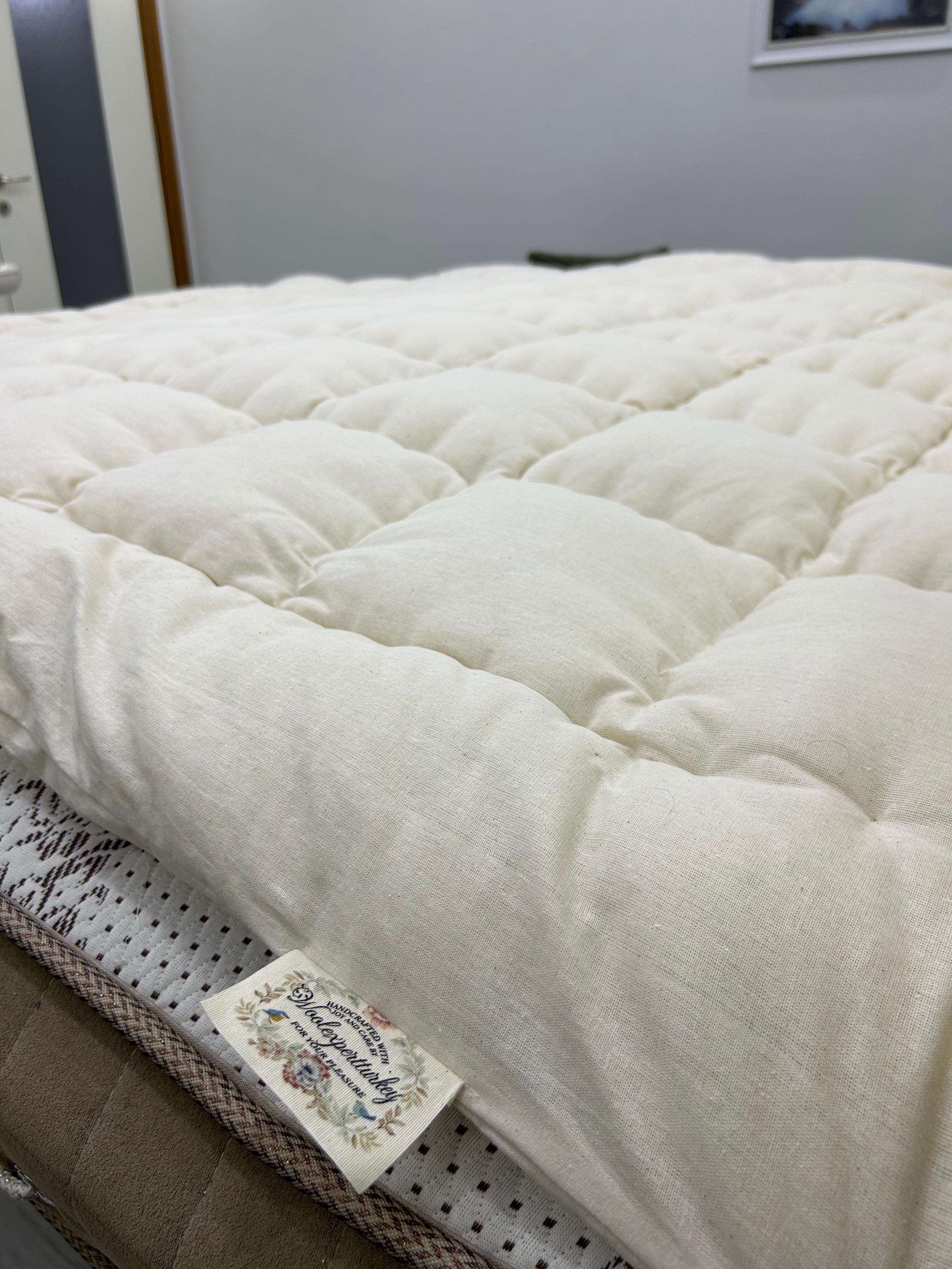 Natural Merino WOOL MATTRESS PAD/ Wool Filled Topper-protector/handmade ...