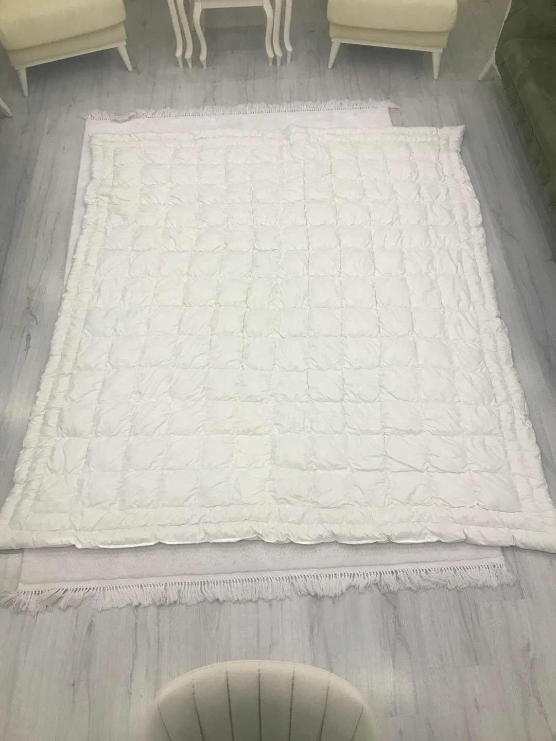 Handmade Natural Organic Merino Wool Filled Quilt, Hand-stithched Duvet ...