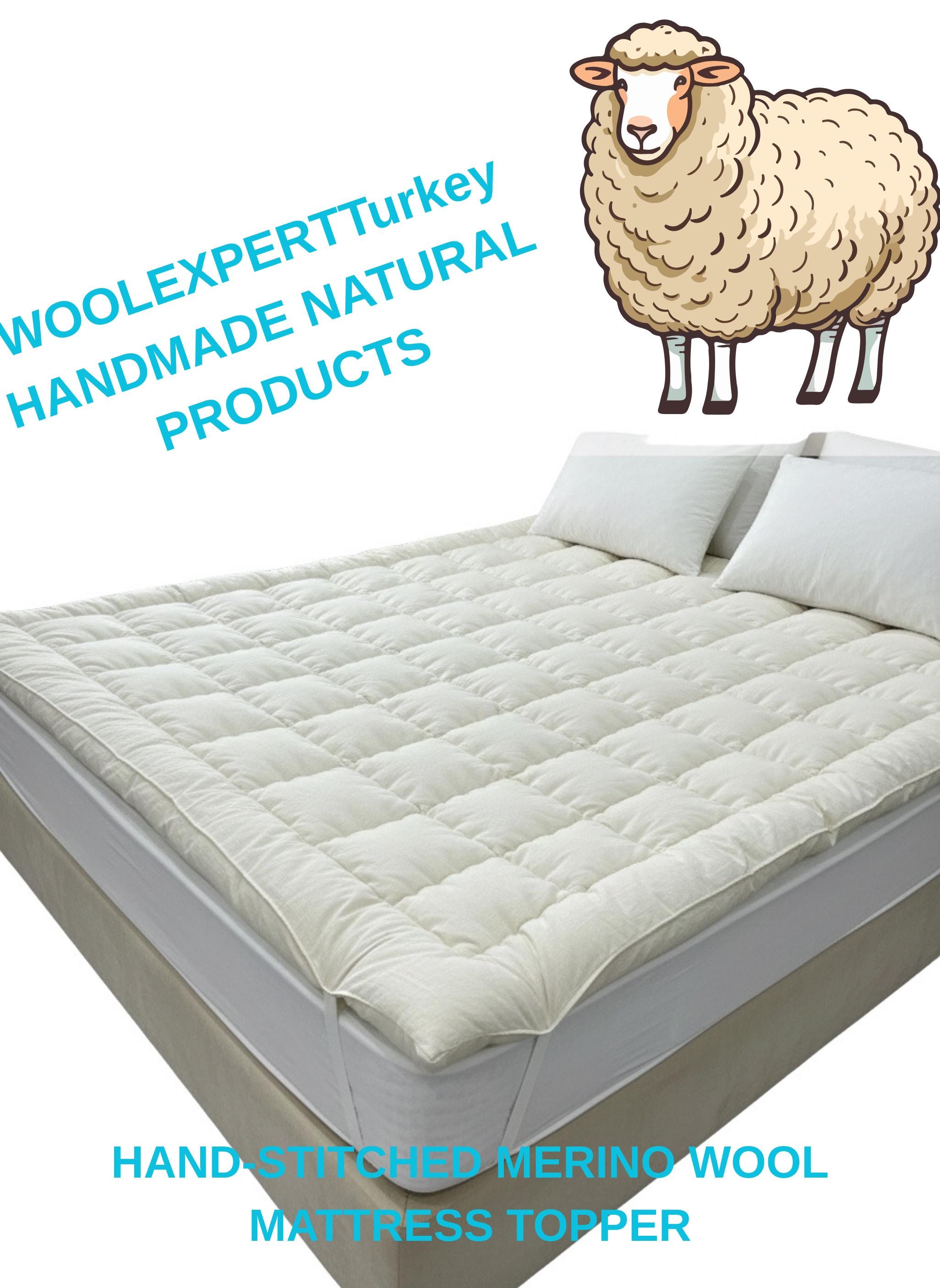 Natural Merino WOOL MATTRESS PAD/ Wool Filled Topper-protector/handmade ...