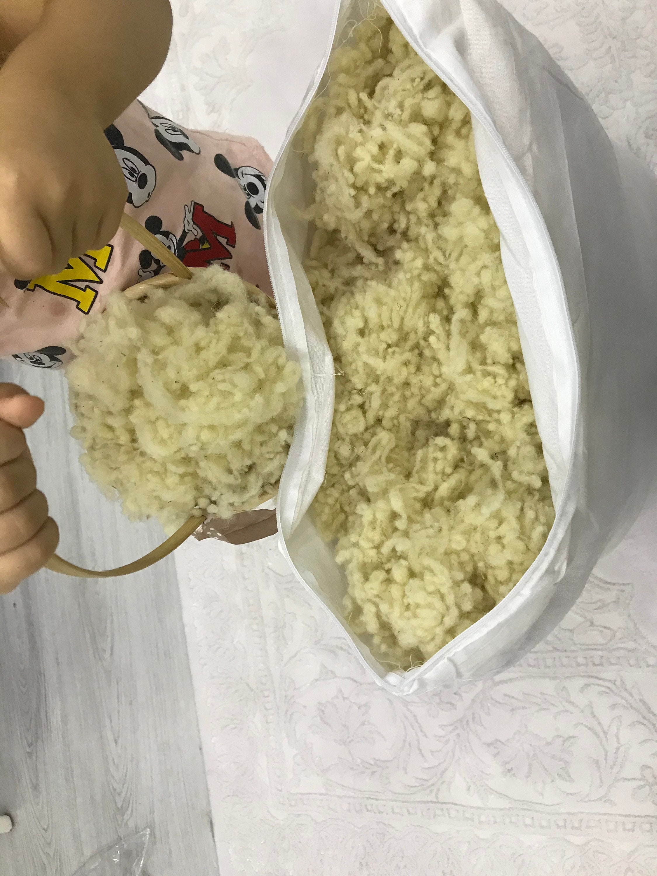 Natural Merino Sheep Wool, Organic Fiber Stuffing for Filling Eco ...