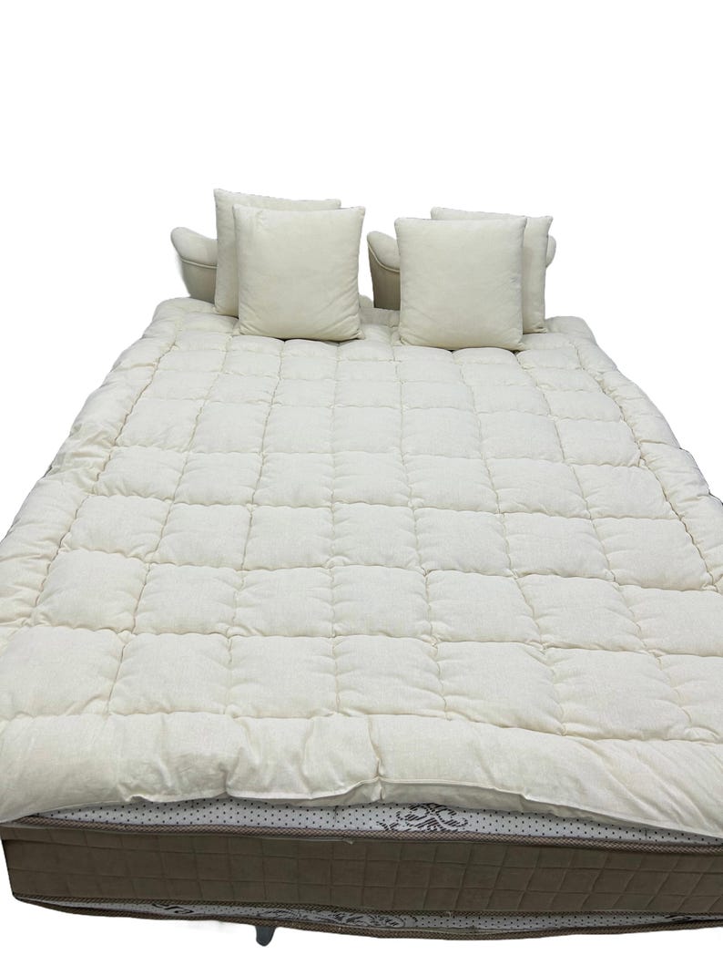 Natural Merino WOOL MATTRESS PAD/ Wool Filled Topper-protector/handmade ...