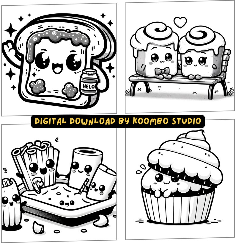 Cute Kawaii Food Coloring Pages for Kids - 30 Fun Printable Pages ...