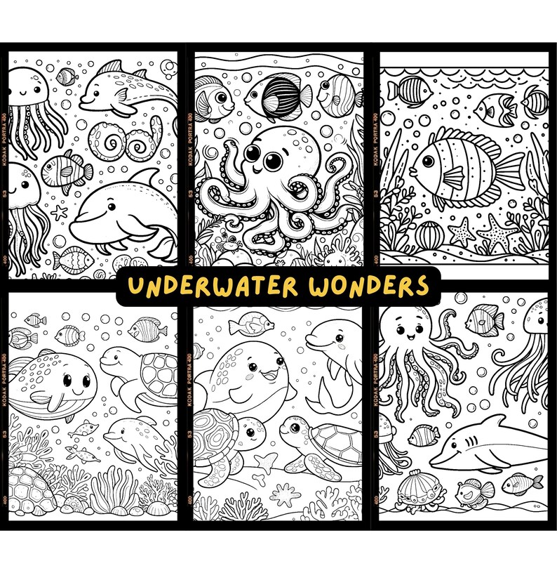 Underwater Adventure Kawaii Coloring Pages 20 Pages Cute Coloring Pages ...
