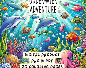 20 Cosmic Adventures Coloring Pages Book, Kids, Adult, Instant Download ...