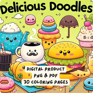 Cute Kawaii Food Coloring Pages for Kids - 30 Fun Printable Pages ...