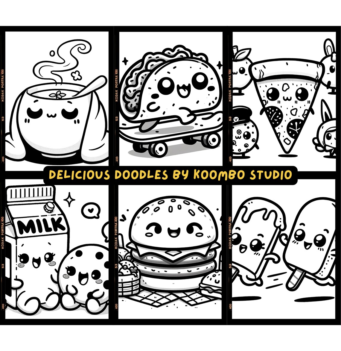 Cute Kawaii Food Coloring Pages for Kids 30 Fun Printable Pages ...