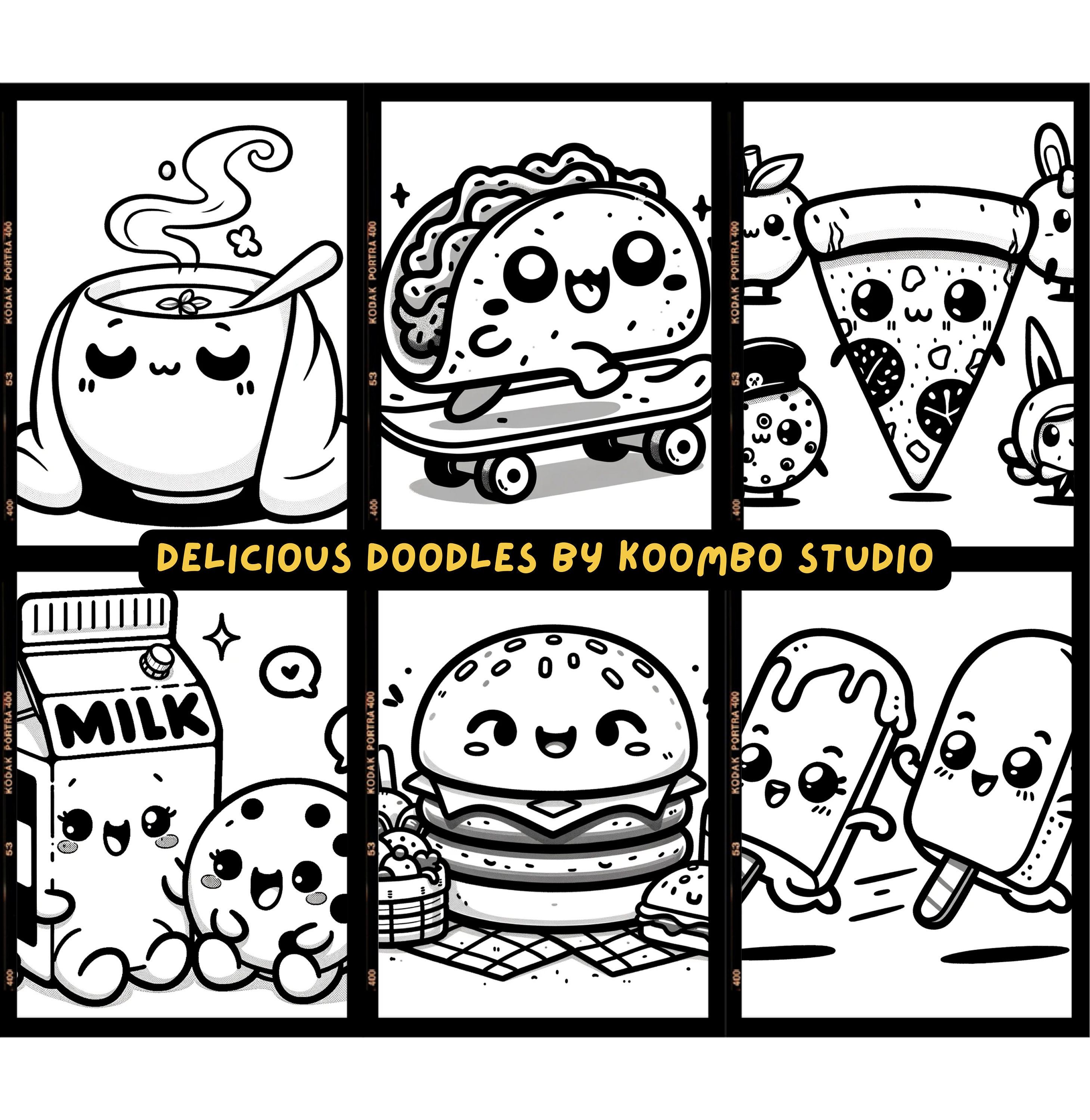 Cute Kawaii Food Coloring Pages for Kids - 30 Fun Printable Pages ...