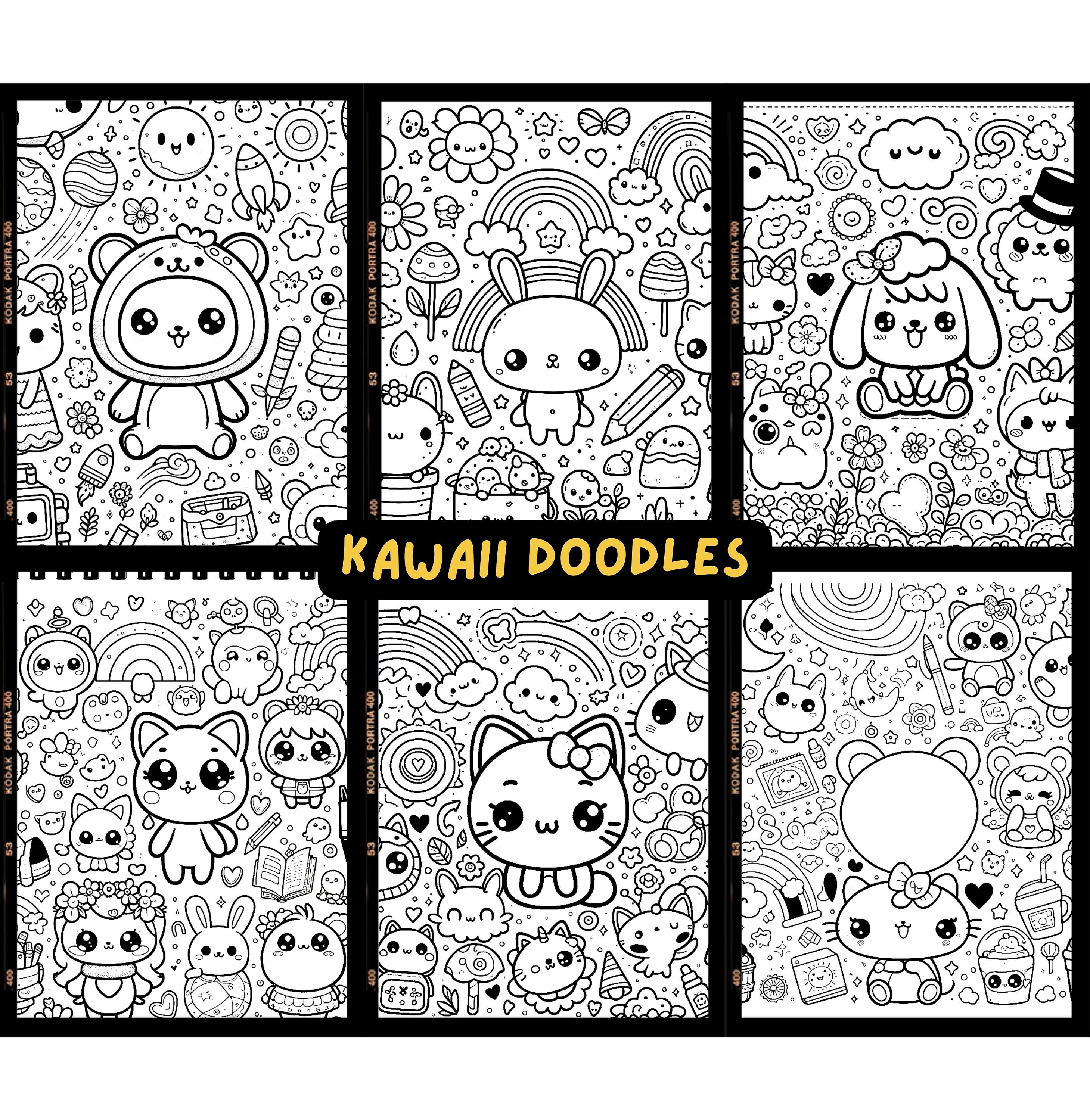 Cute Doodles Kawaii Coloring Pages 20 Pages Cute Coloring Pages for ...