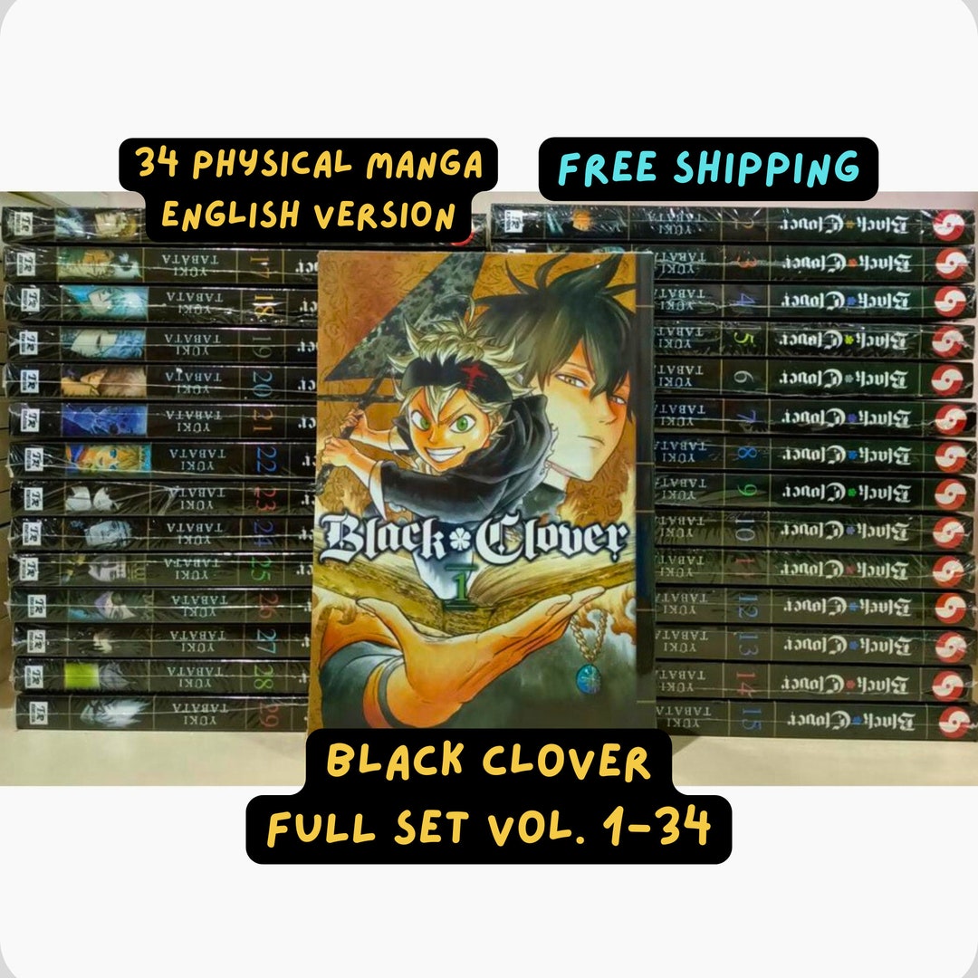 Complete Manga Set Black Clover Volumes 1-34 Complete English Version ...
