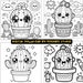 Cute Cactus Kawaii Coloring Pages 20 Pages Cute Coloring Pages for Kids ...