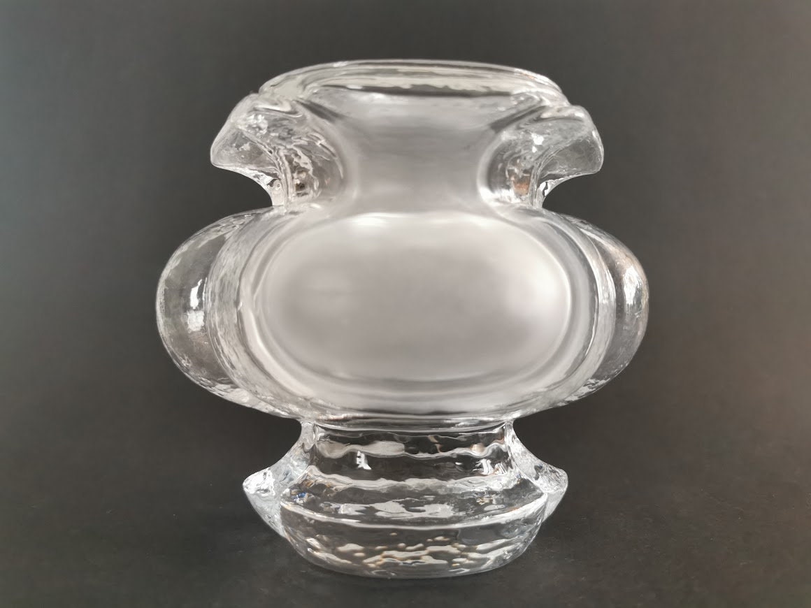 Vintage SEA Glasbruk, Sweden Art Glass Vase by Bjorn Ramel. Clear and ...