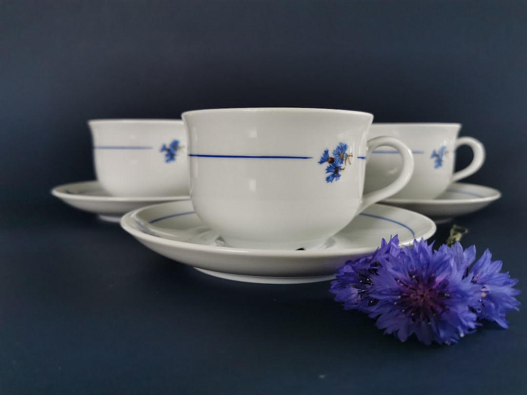 Set of 4 Mariehult Blaklint Sweden Coffee, Tea Cups and Saucers ...